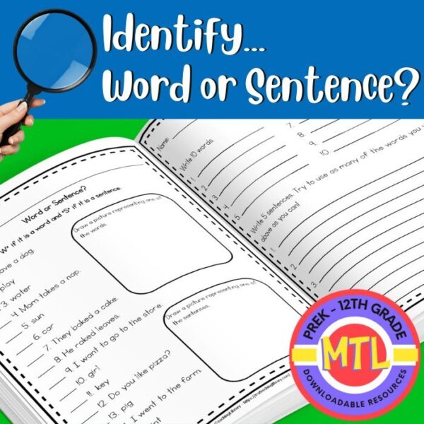 Word or Sentence? - My Teaching Library | MyTeachingLibrary.com