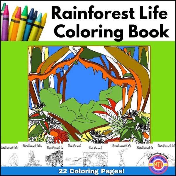 Rainforest Coloring Book - My Teaching Library | MyTeachingLibrary.com